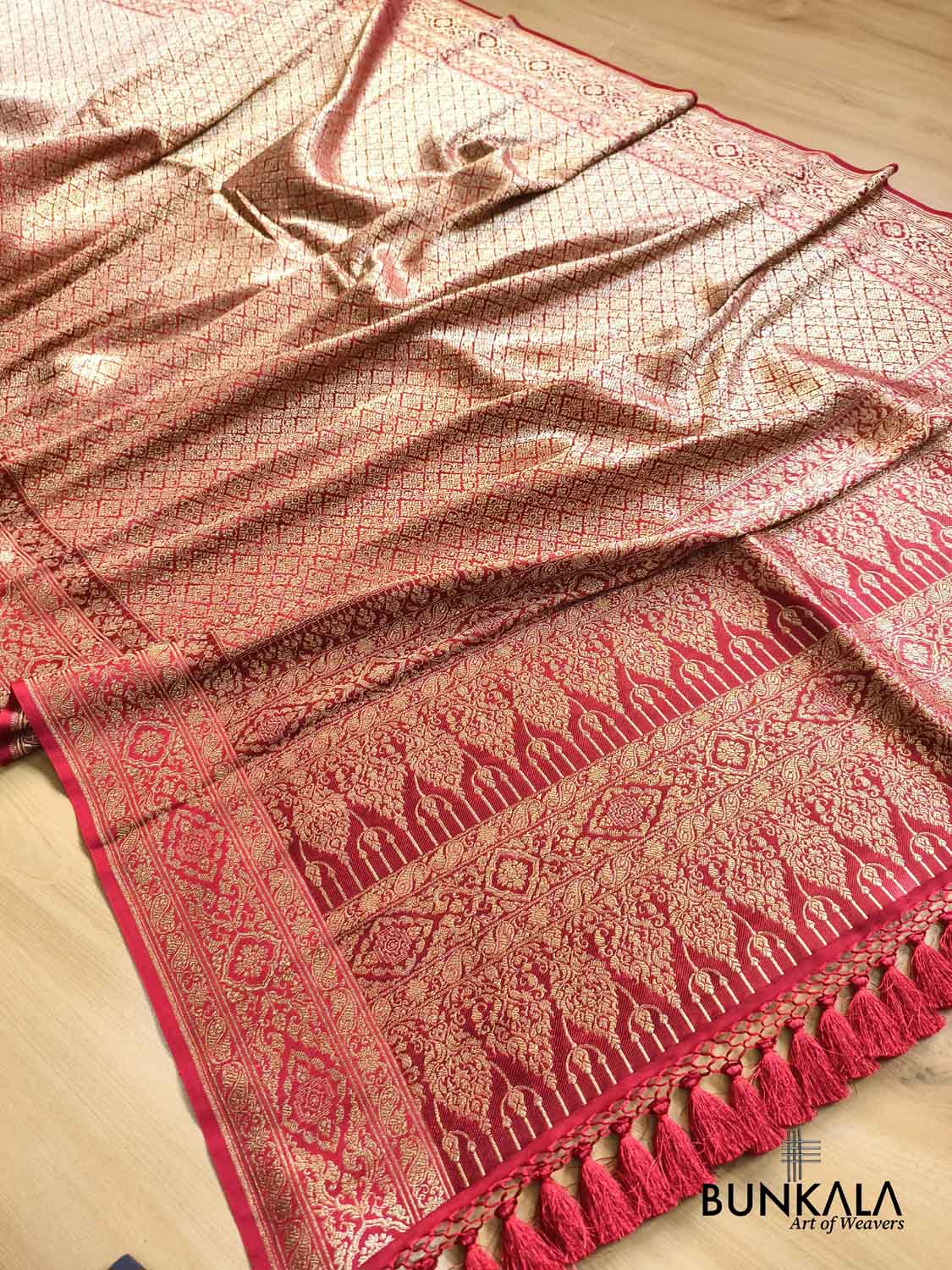 Shop Premium Handwoven Banarasi Brocade Mashru Silk Saree - Bunkala ...